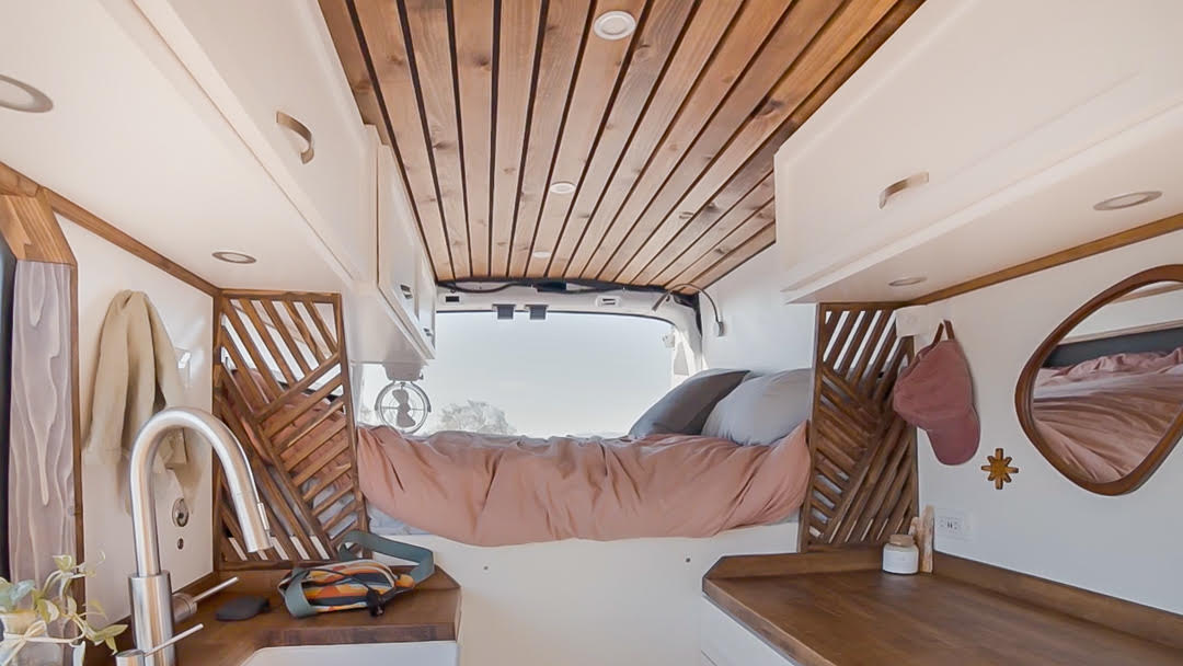 Working Full-Time on the Road in Her Ford Transit Van Conversion
