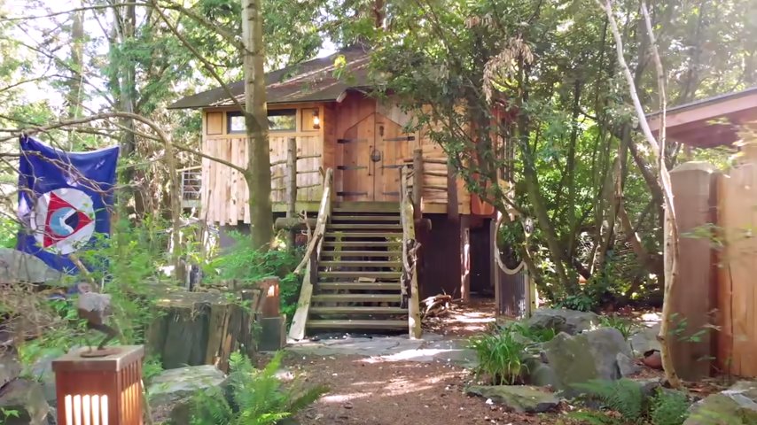 He Built A 400-sq.-ft. Whimsical Tree House!