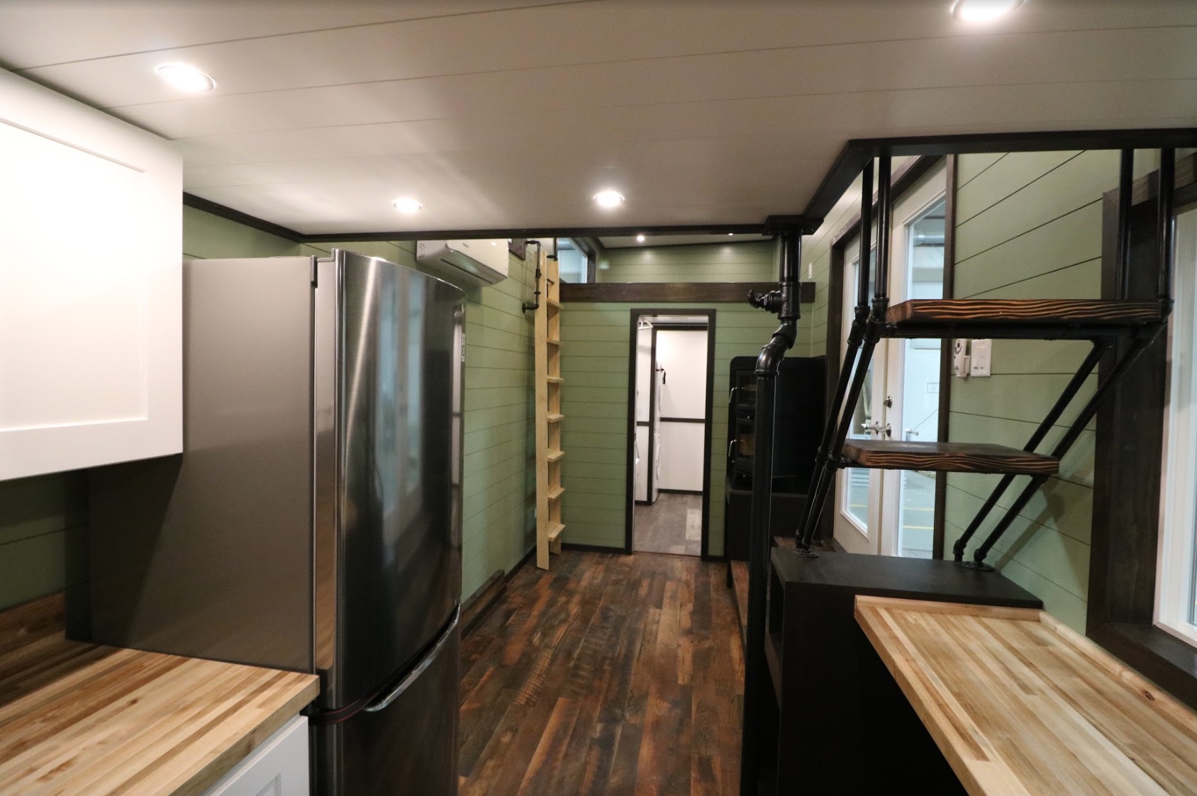 Steampunk Tiny House with Flip Down Porch, Full Size Bathroom, and ...