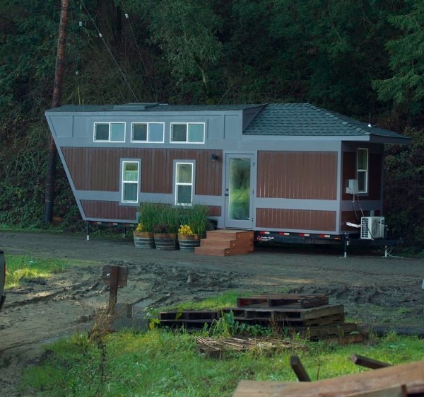203 Sq. Ft. Tiny House on Wheels with Built-in Bicycle Garage!