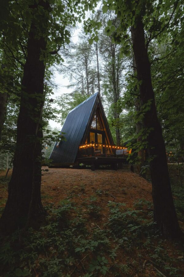 Tall A-frame Cabin in the Woods
