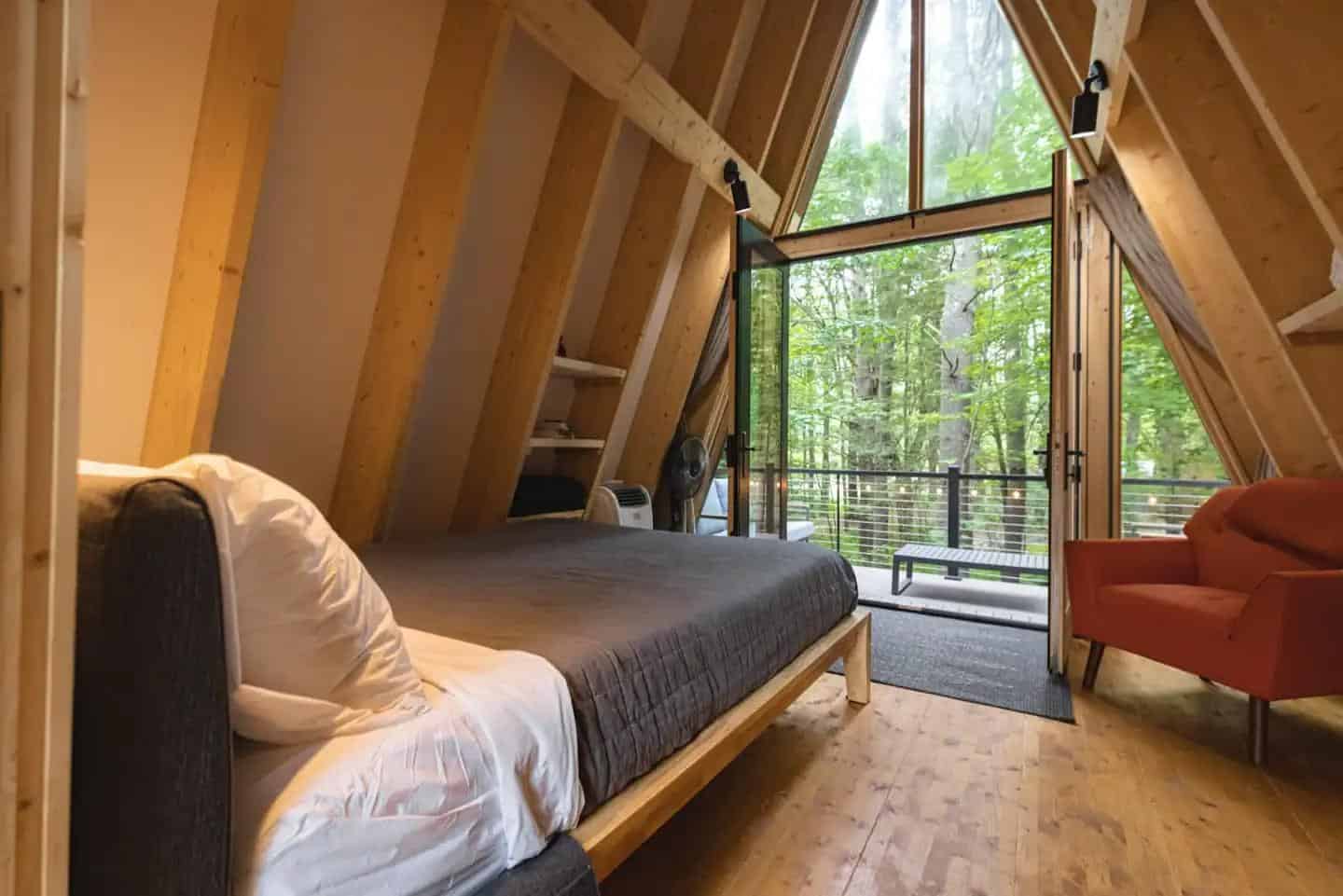 Tall A-frame Cabin in the Woods