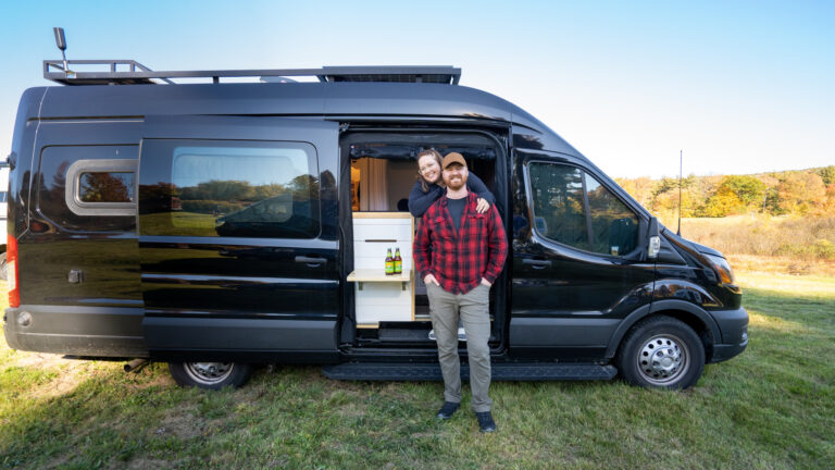 This Van Conversion has a Wet Bath & Convertible Bed