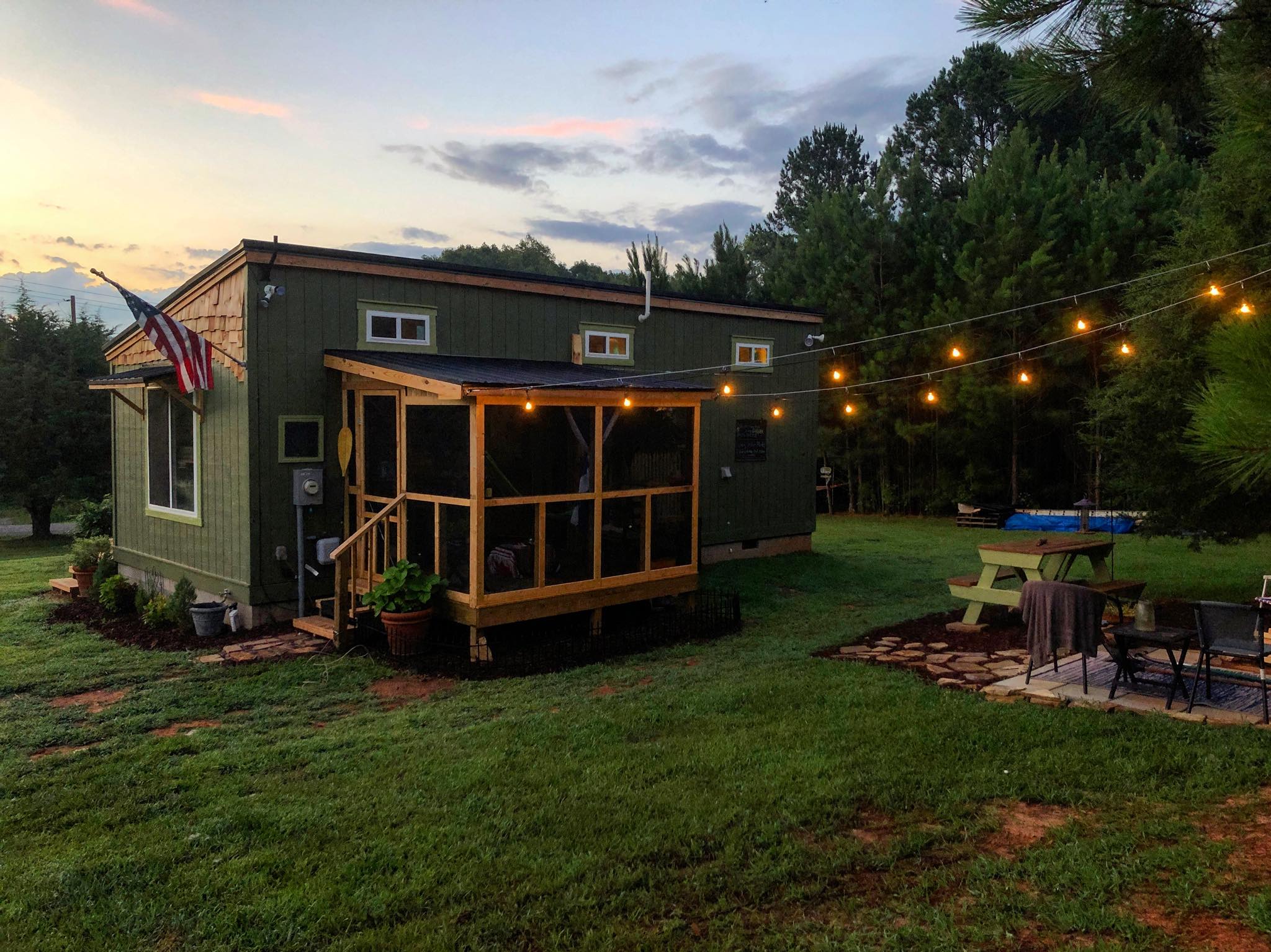 Tiny Cottage on Foundation with Screened-in Porch, Outdoor Shower, and ...