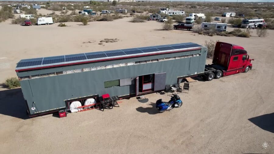 Retirement in their 73-Foot 18-Wheeler Not-So-Tiny Home