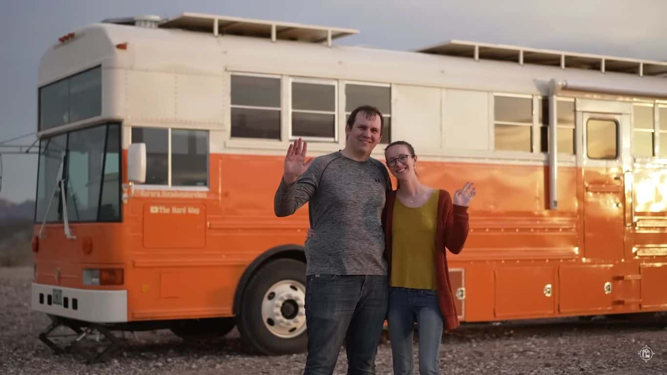 This Skoolie Has 2 Offices & An Incredible Pantry