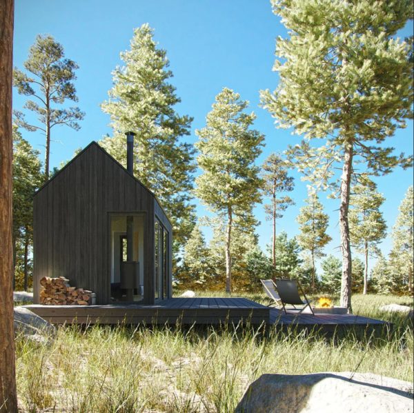 144 Square Foot Scandinavian Cabin Plans