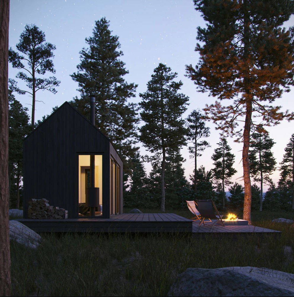 144 Square Foot Scandinavian Cabin Plans