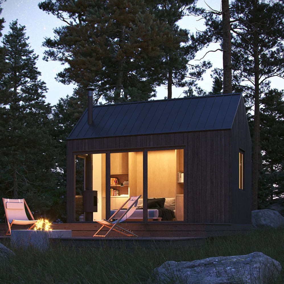 144 Square Foot Scandinavian Cabin Plans