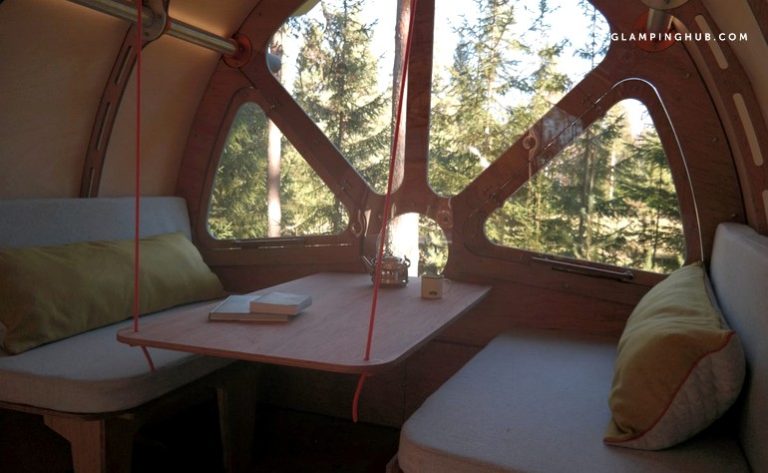 Tiny Modern Pod Cabin with Wood-Burning Stove in Falun, Sweden