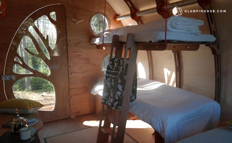 Tiny Modern Pod Cabin with Wood-Burning Stove in Falun, Sweden