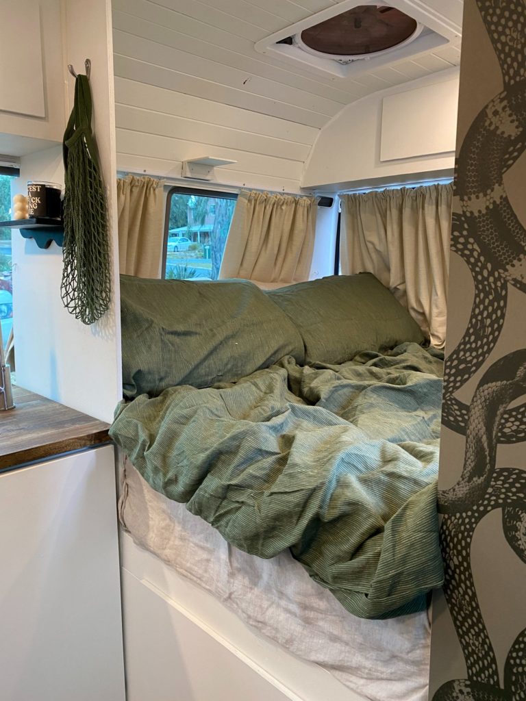 Australian Couple Turn a Toyota Coaster Bus into their Tiny Home