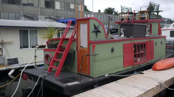 Trash Barge Turned to Floating Tiny Home