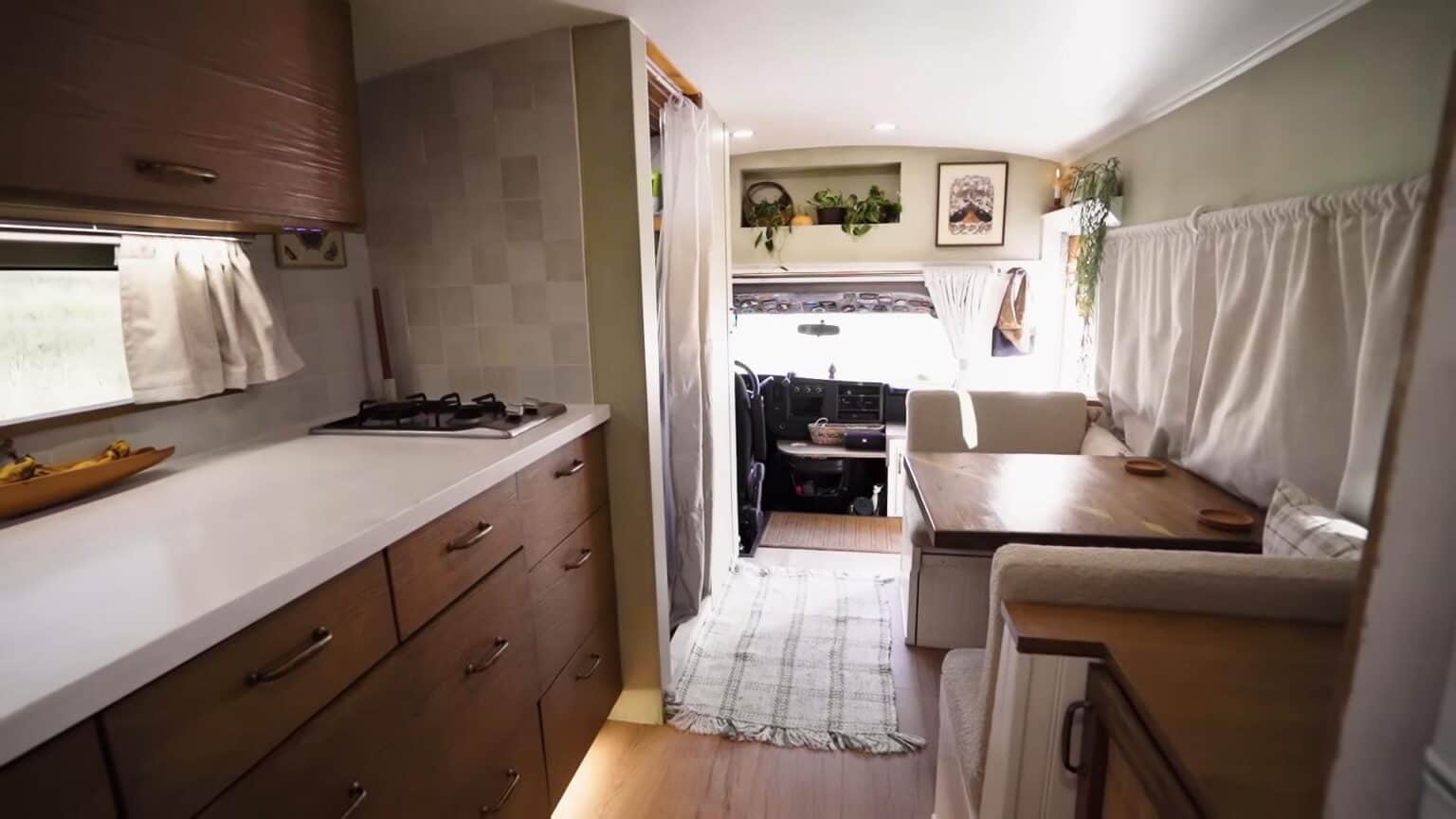 Military Couple’s Short Bus Conversion with a Bathroom