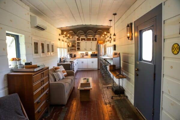 WWII Troop Train Kitchen Car Turned Tiny Home