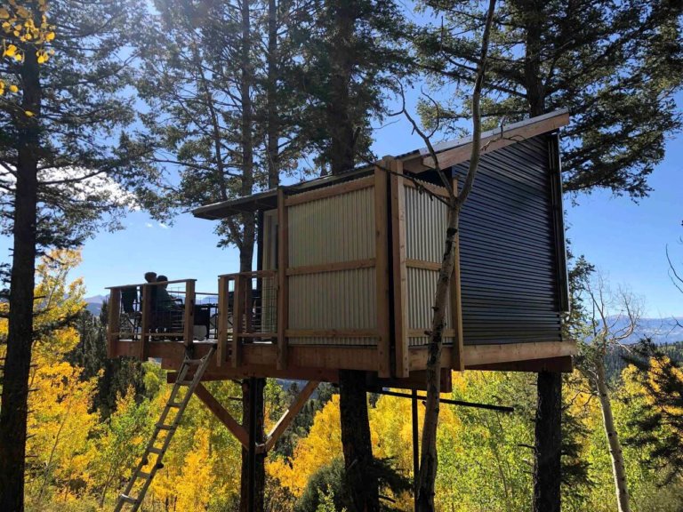 Colorado Off-Grid Tiny Treehouse with Modern Furnishings