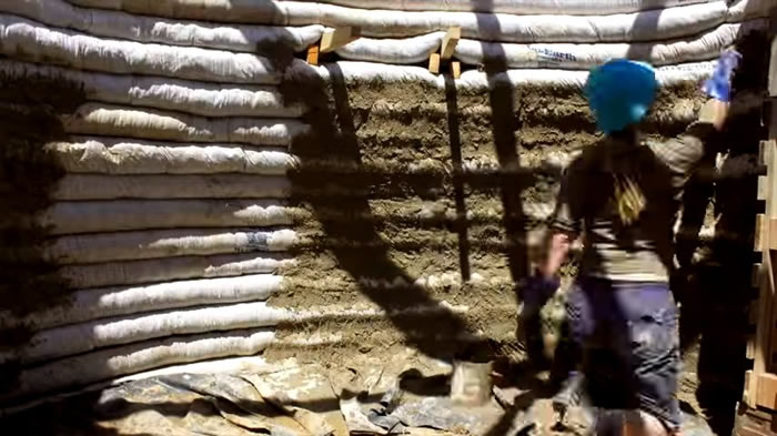 Construction of an Earthbag Tiny House