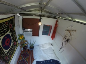 Professor Living Simply in 33 Sq. Ft. Dumpster Tiny House