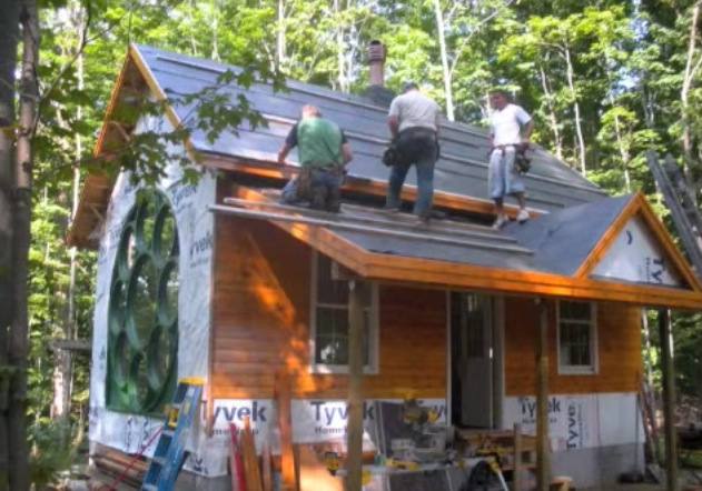 Husband Helps Build Tiny Writing Cottage for Wife