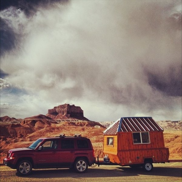 Man Converts Pop Up Trailer into Micro Cabin on Wheels
