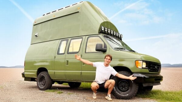 He Turned an Old Cargo Van into a 2-Story Tiny House!