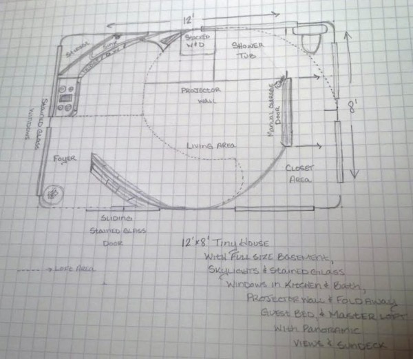 Rae Rickman's 8x12 Tiny House Floor Plan