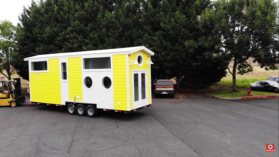 Sunny Yellow Tiny House w/ Double Lofts