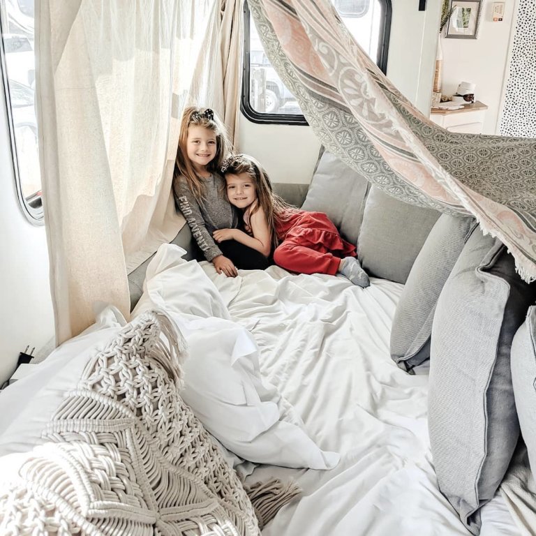 Twinning in Their 5th Wheel: Family of Four’s Renovated RV Life!