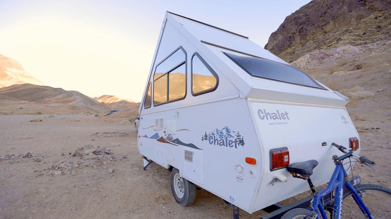 A Frame Chalet on Wheels: Working & Traveling