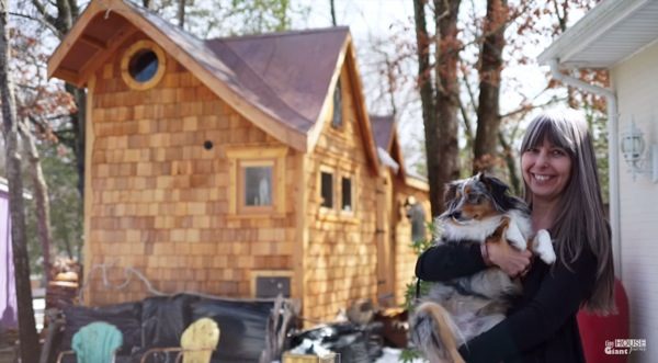 Woman Living Simply in Pinafore Tiny House