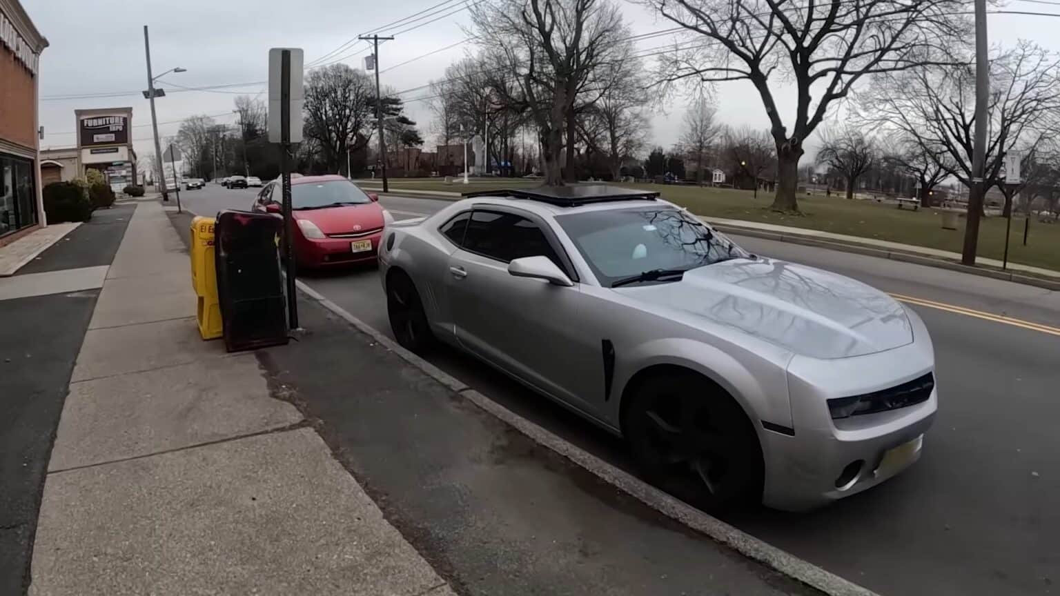 Life in his Self-Converted Chevy Camaro Camper