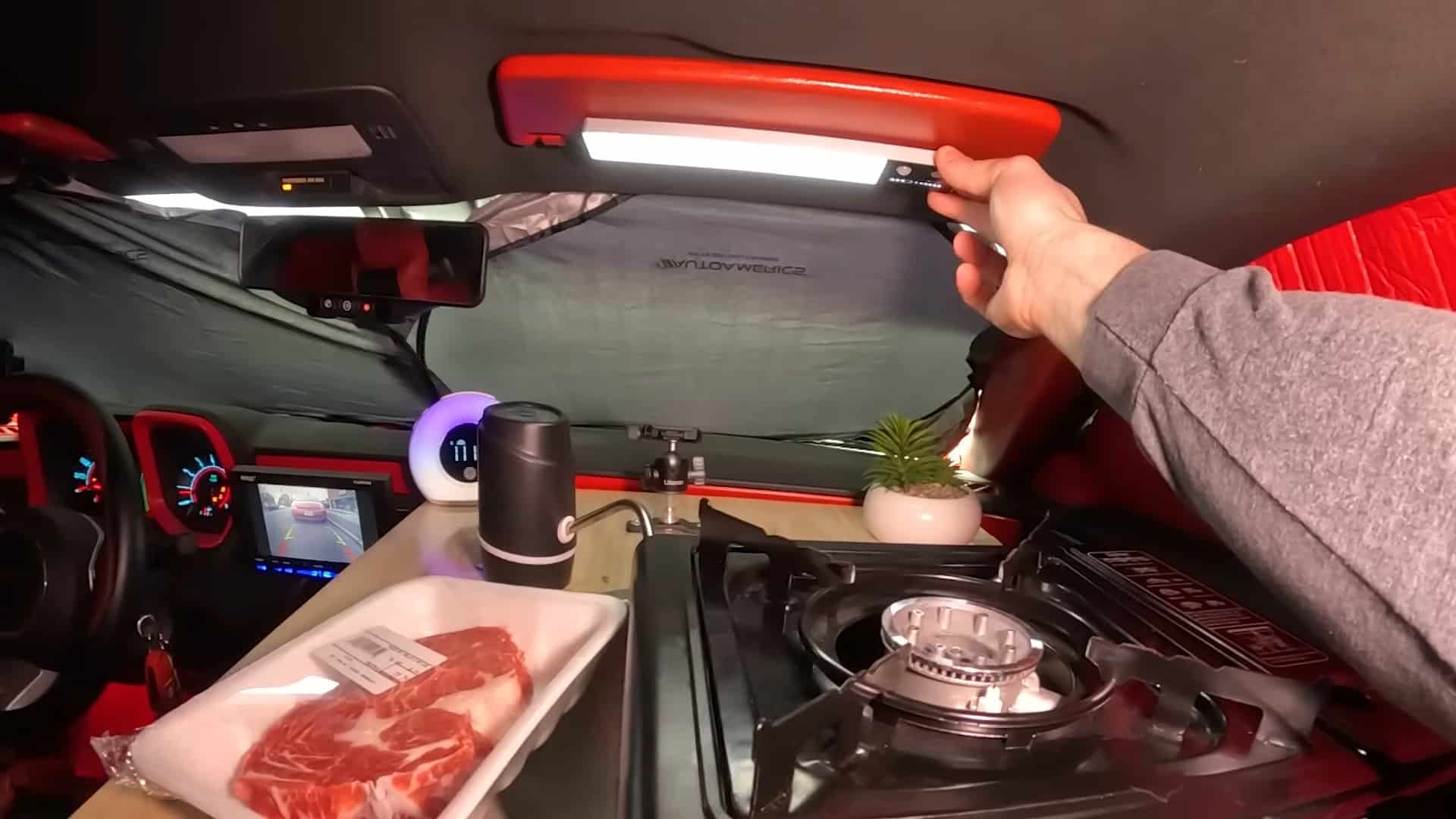 Life in his Self-Converted Chevy Camaro Camper
